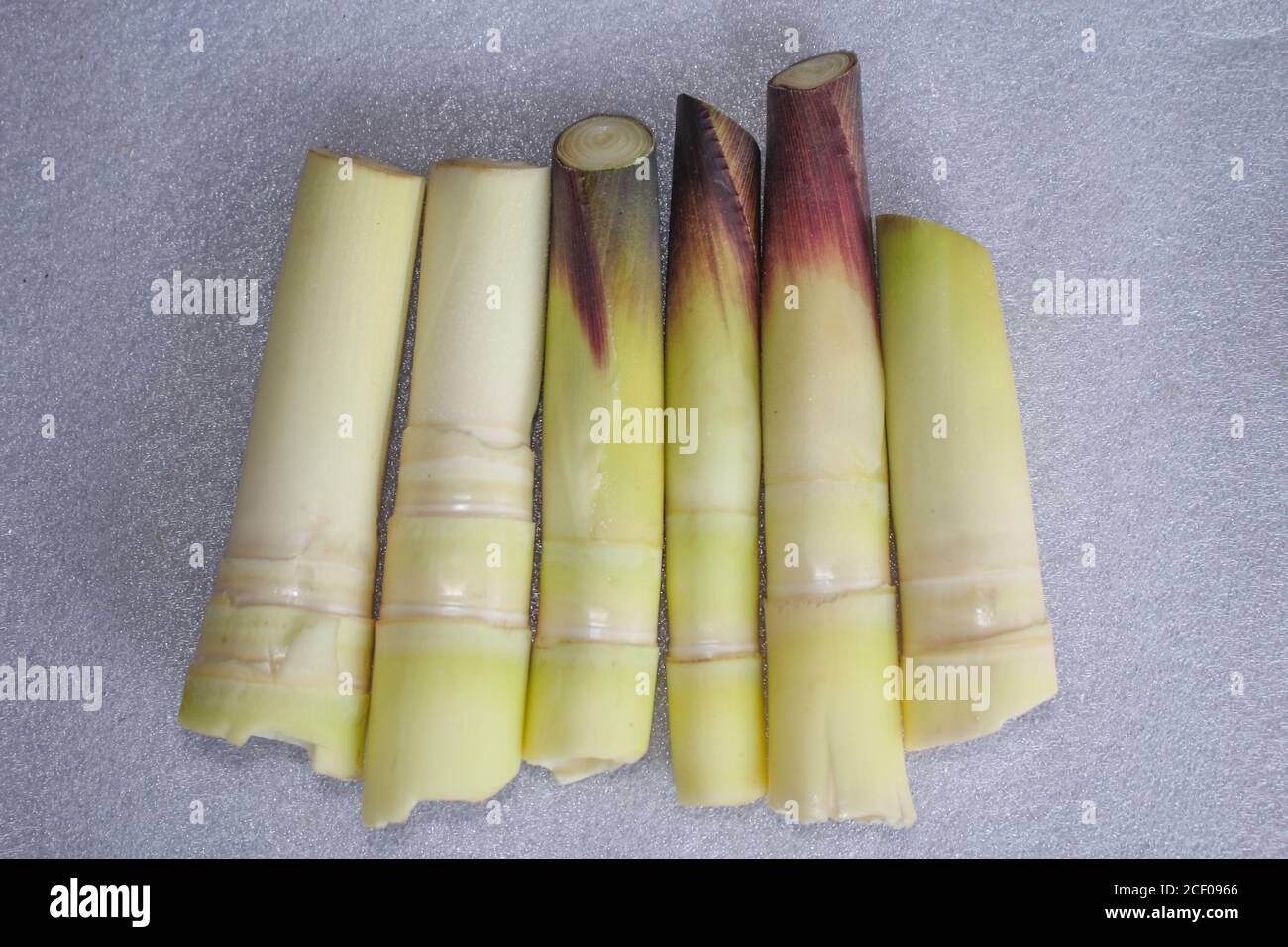 Bamboo shoots Peeled delicious food set on white background Stock Photo ...