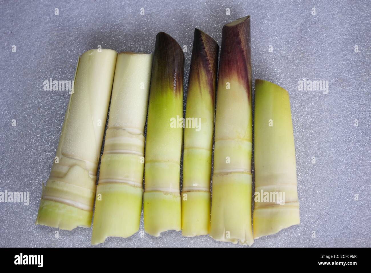 Bamboo shoots Peeled delicious food set on white background Stock Photo ...