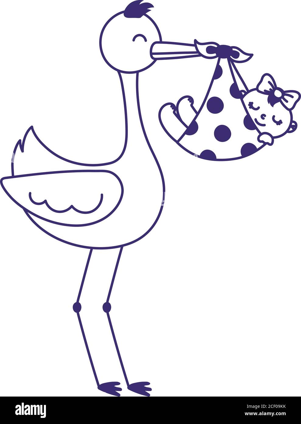 Baby Girl Stork Clipart