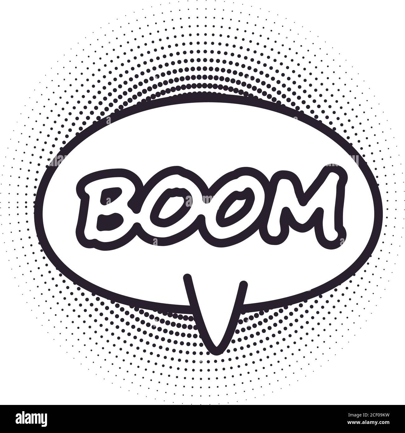boom bubble line style icon design of pop art retro expression comic ...