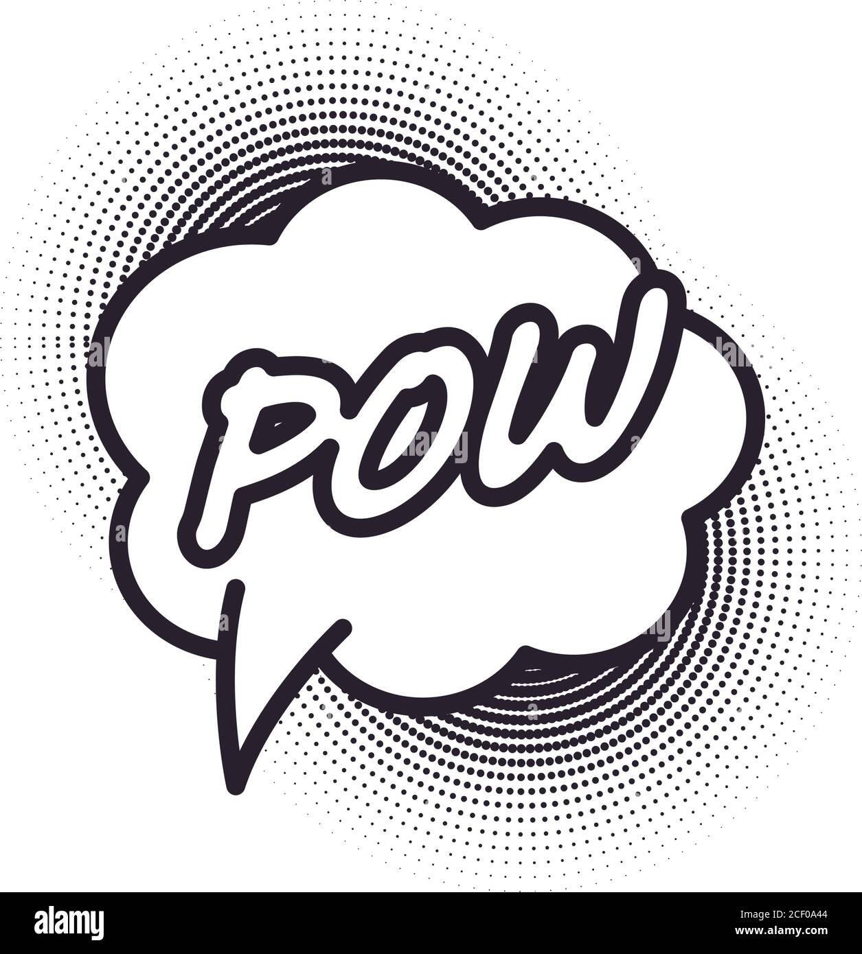 pow cloud bubble line style icon design of pop art retro expression ...