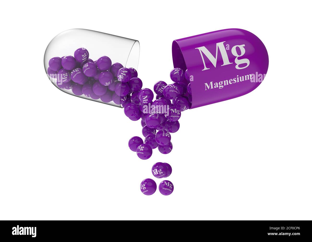 Open capsule with magnesium from which the vitamin composition is ...