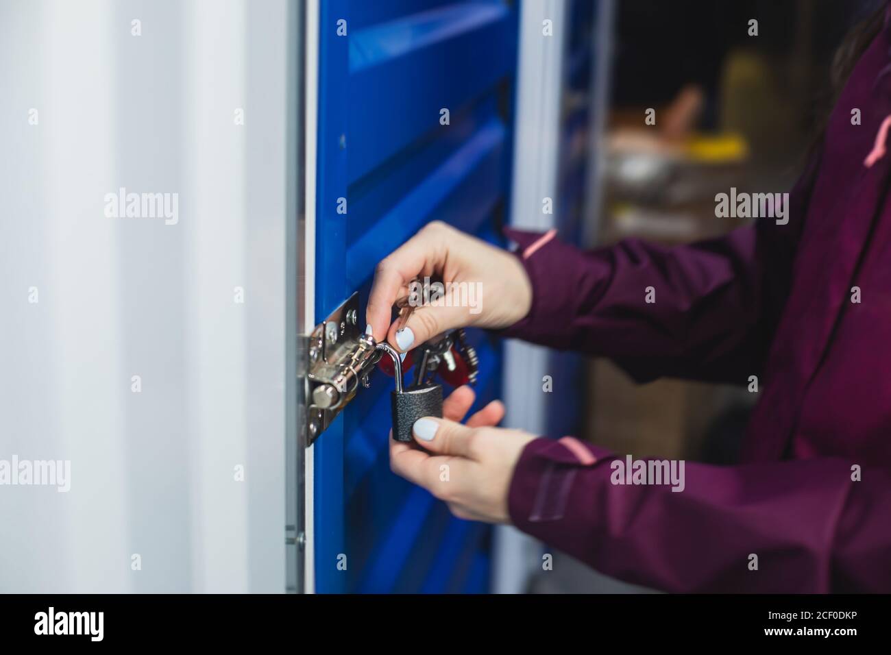 View of self storage warehouse, process of keeping and storing the ...