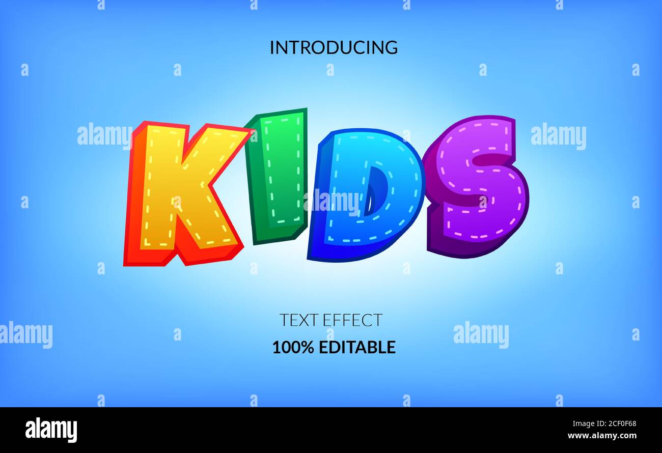 colorful and fun editable text effect for kids and child. playful ...