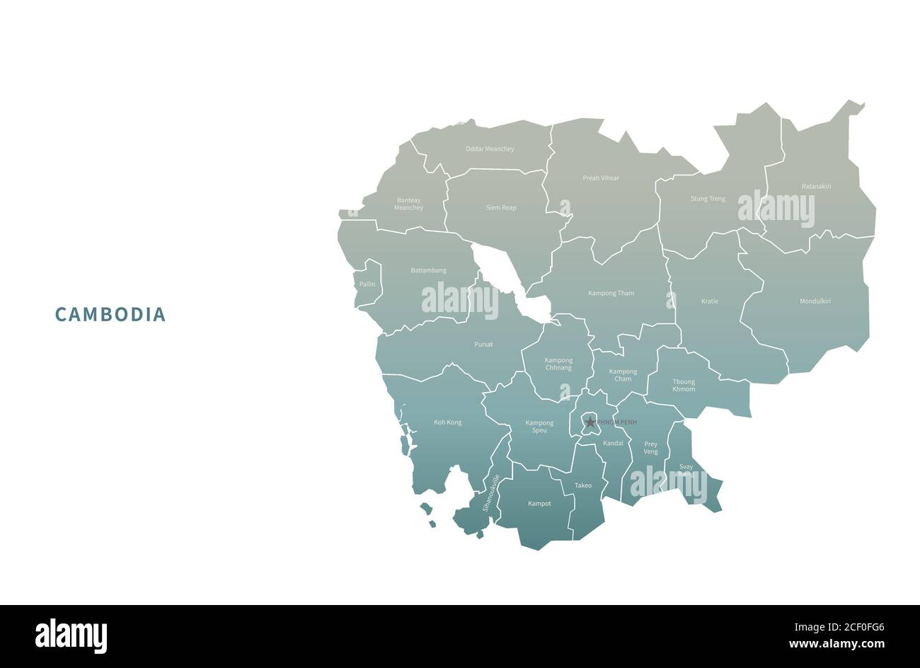 Cambodia vector map. Country Map Green Series Stock Vector Image & Art ...