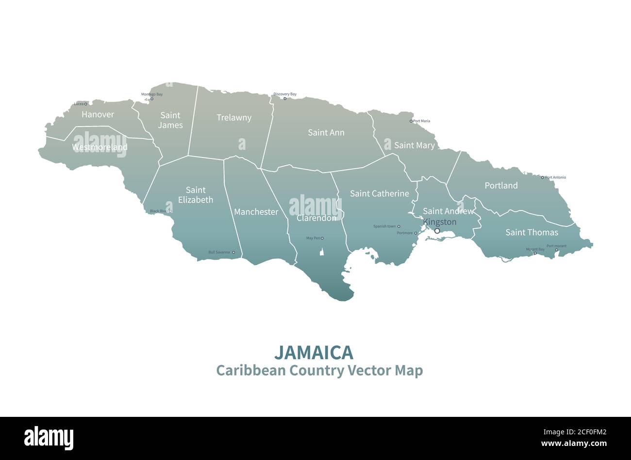 Jamaica vector map. Country Map Green Series Stock Vector Image & Art ...