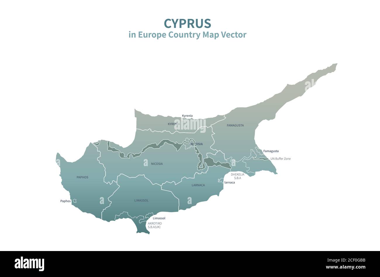 Cyprus vector map. European Country Map Green Series Stock Vector Image ...