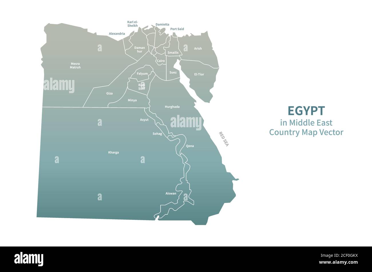 Egypt vector map. Middle East Country Map Green Series Stock Vector ...