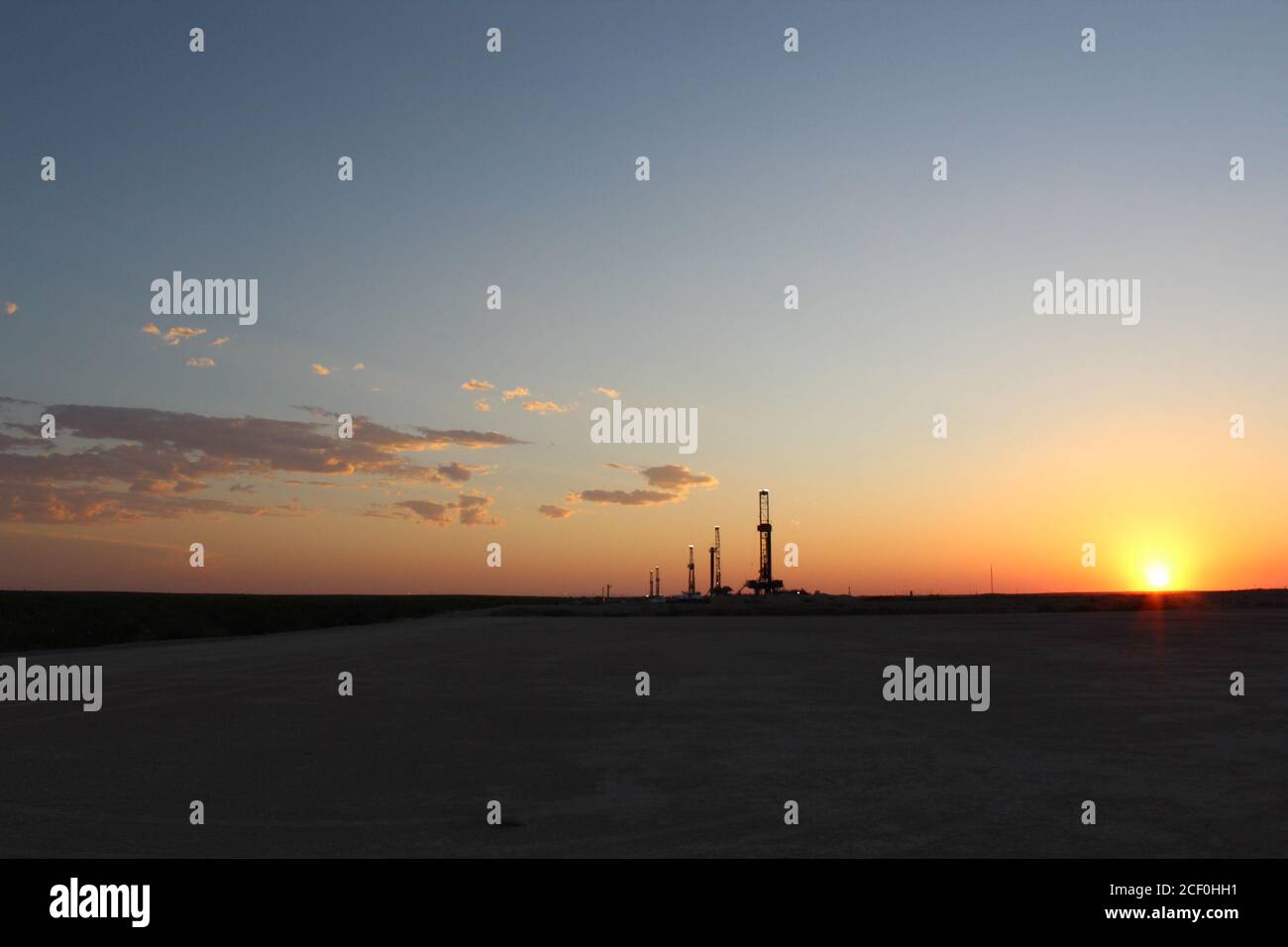 Rare image of the West Texas desert landscape during sunset with 5 ...