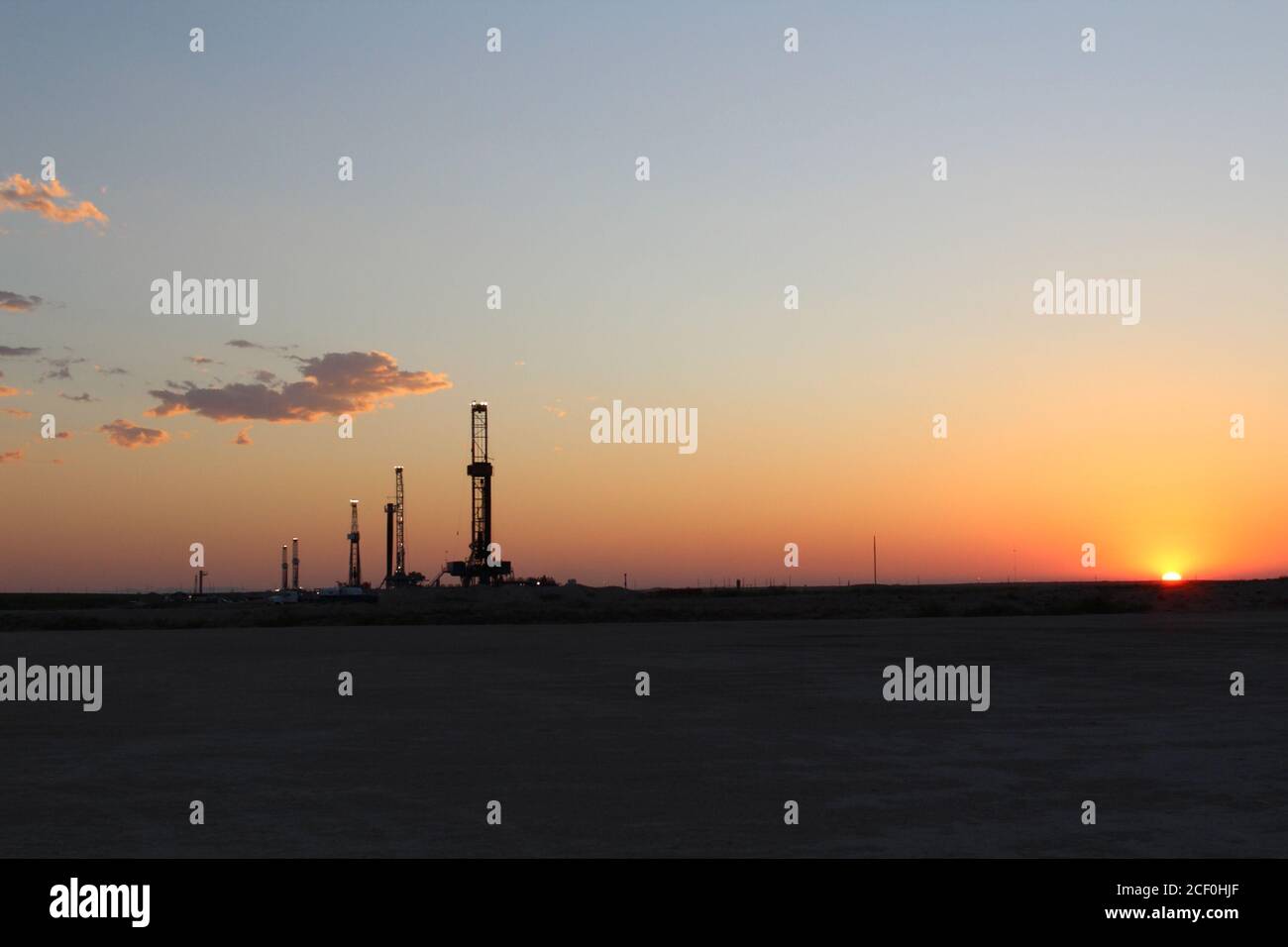Rare image of the West Texas desert landscape during sunset with 5 ...