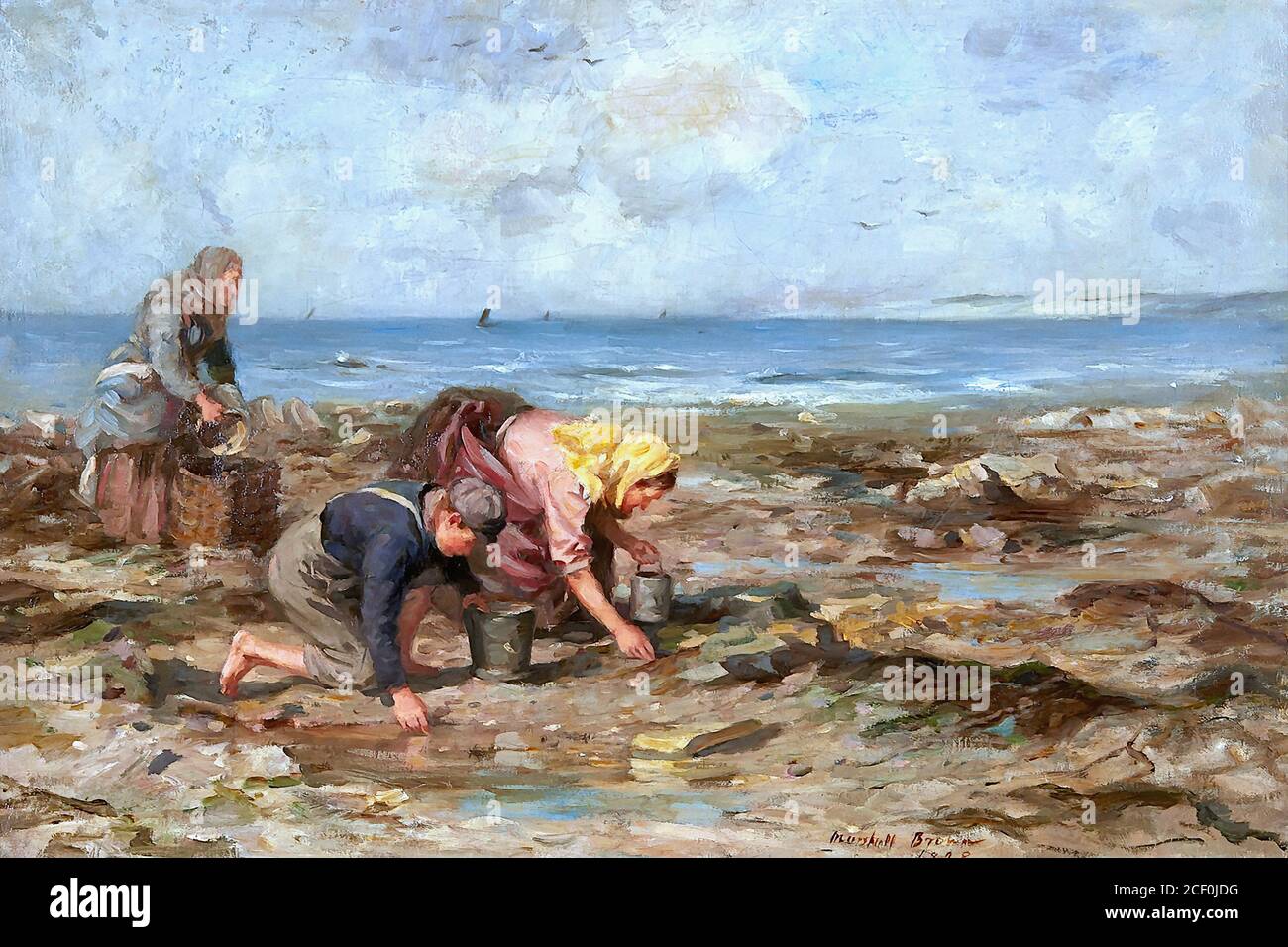 Brown William Marshall - Mussel Gatherers 2 - British School - 19th ...