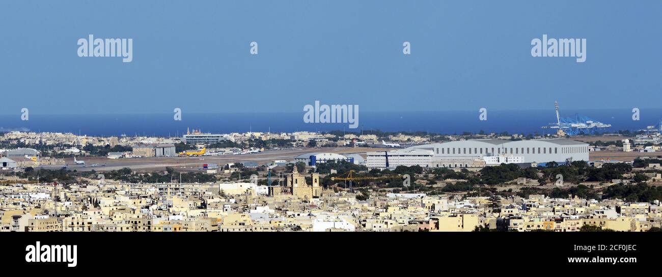 A view of Luqa international airport in Malta Stock Photo - Alamy