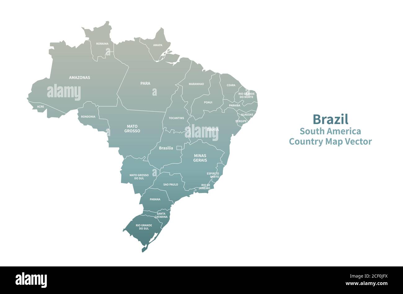 Brazil vector map. Country Map Green Series Stock Vector Image & Art ...