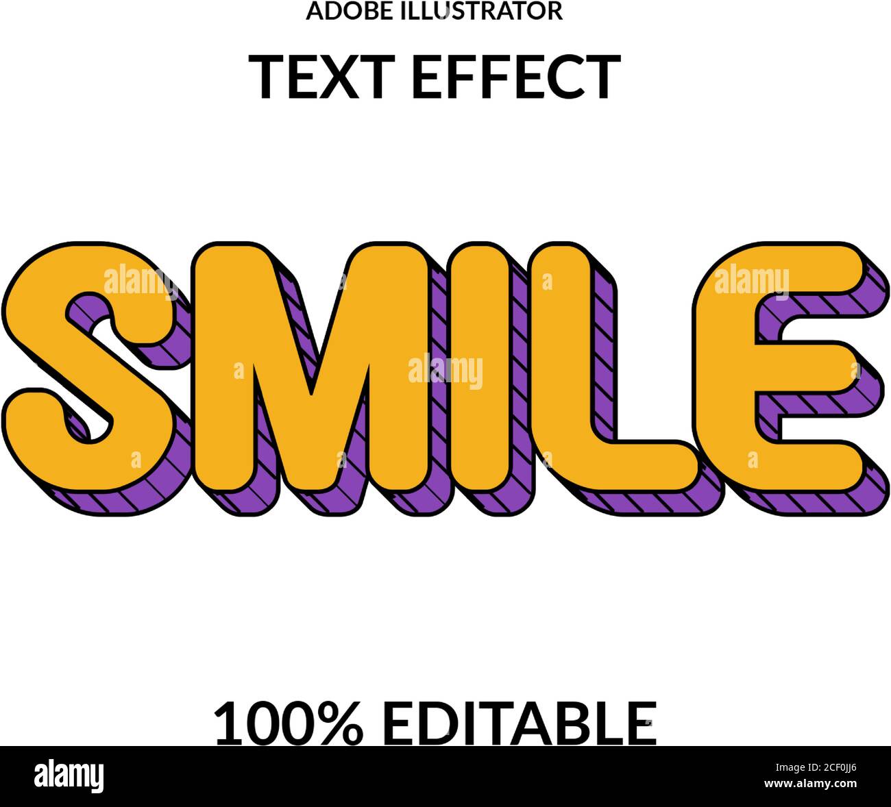 smile fun comic round yellow purple and line editable adobe illustrator ...