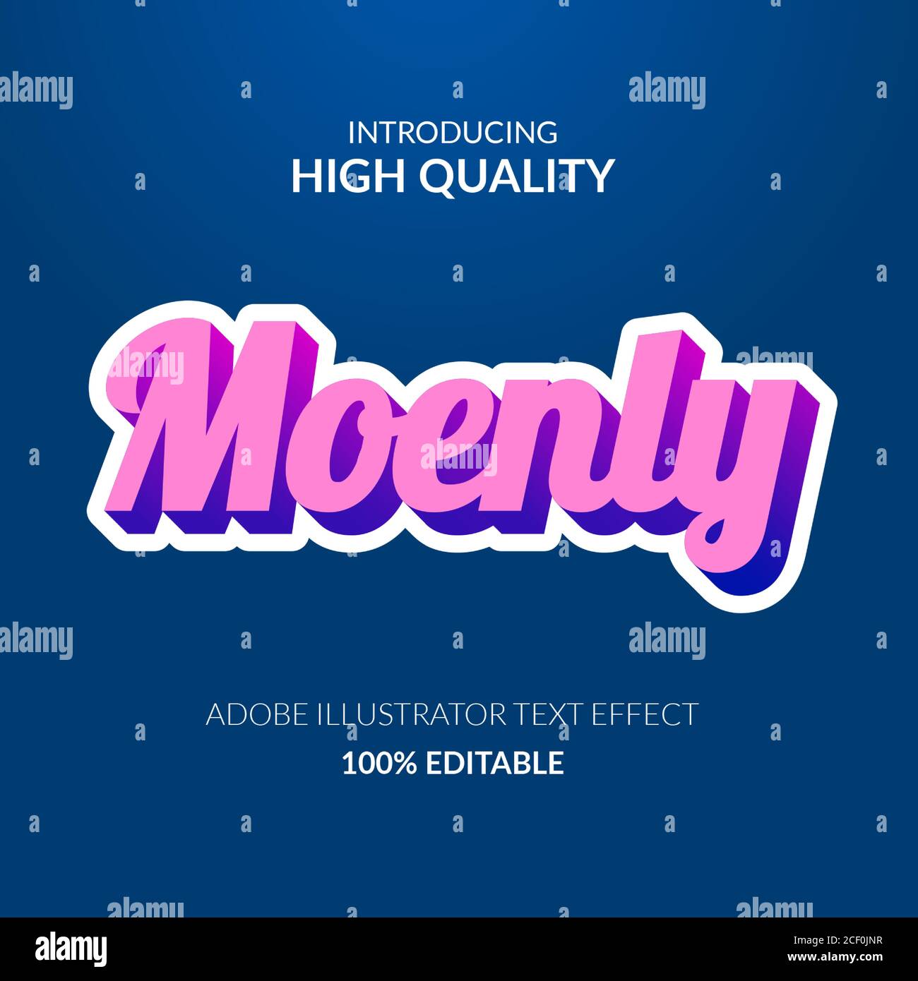 Cool Purple Editable Text Effect Adobe Illustrator For Head Title And Modern Gradient Color