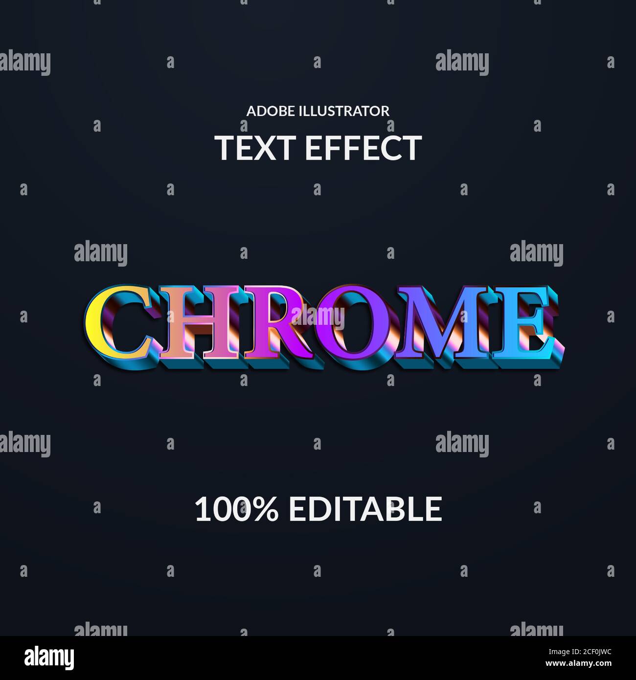 Colorful modern gradient chrome metallic serif font adobe illustrator ...