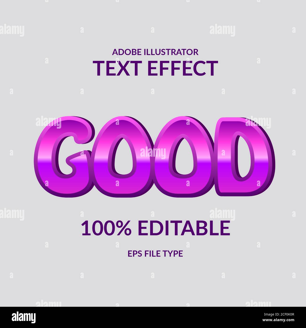 Modern vibrant purple gradient. Adobe illustrator editable text effect ...