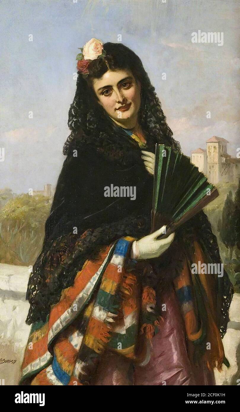 Burgess John Bagnold Spanish Lady With A Fan British School 19th