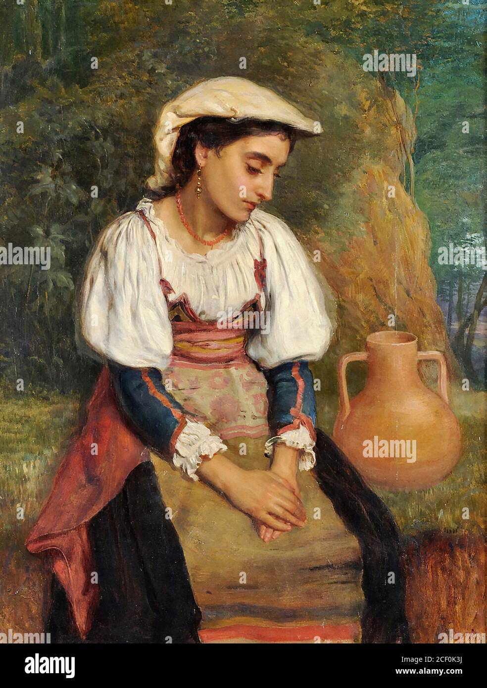Burgess John Bagnold Waiting British School 19th Century Stock