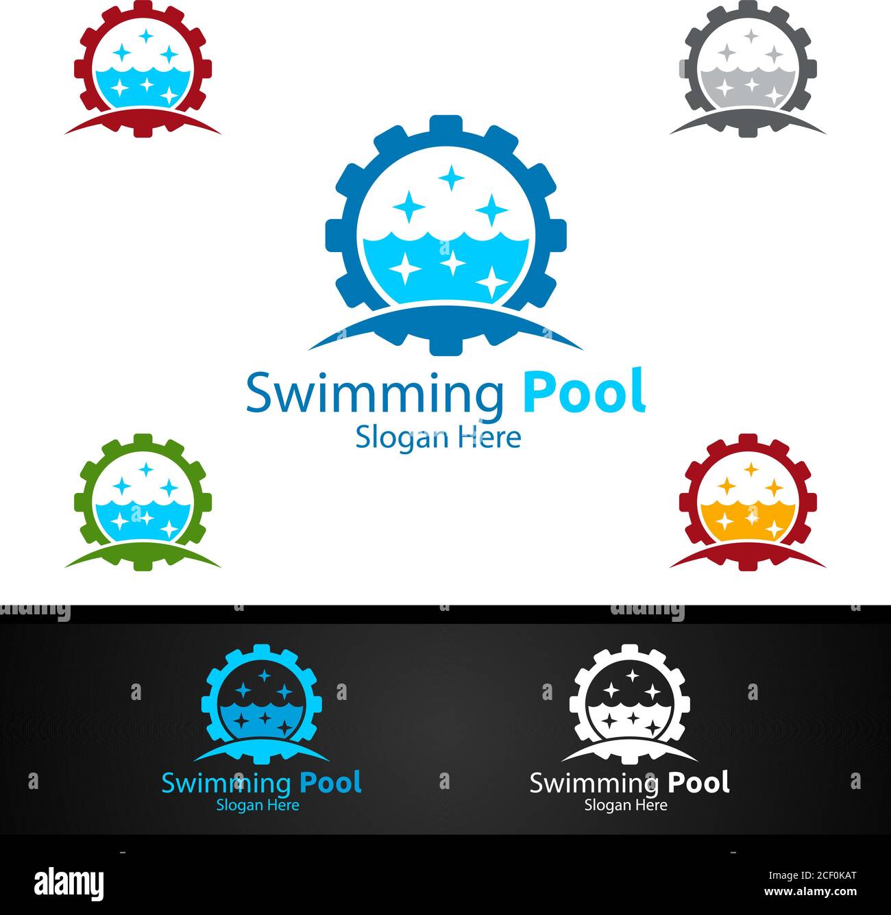 Swimming Pool Service Logo with Cleaning Pool and Maintenance Concept ...