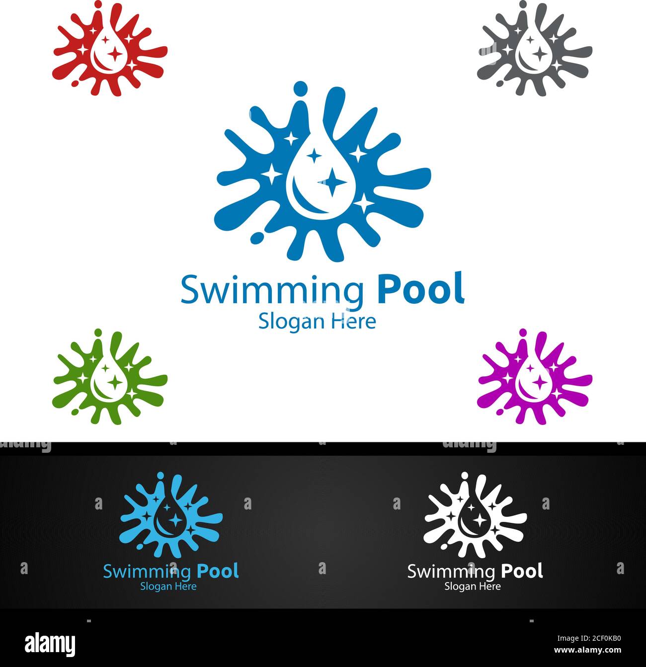 Swimming Pool Service Logo with Cleaning Pool and Maintenance Concept ...