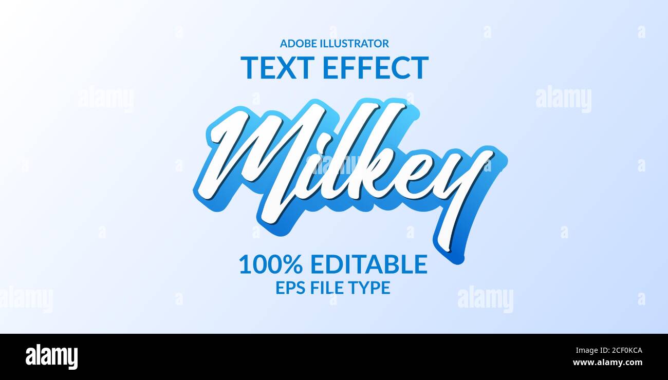 blue script adobe illustrator text effect. cool editable text effect ...