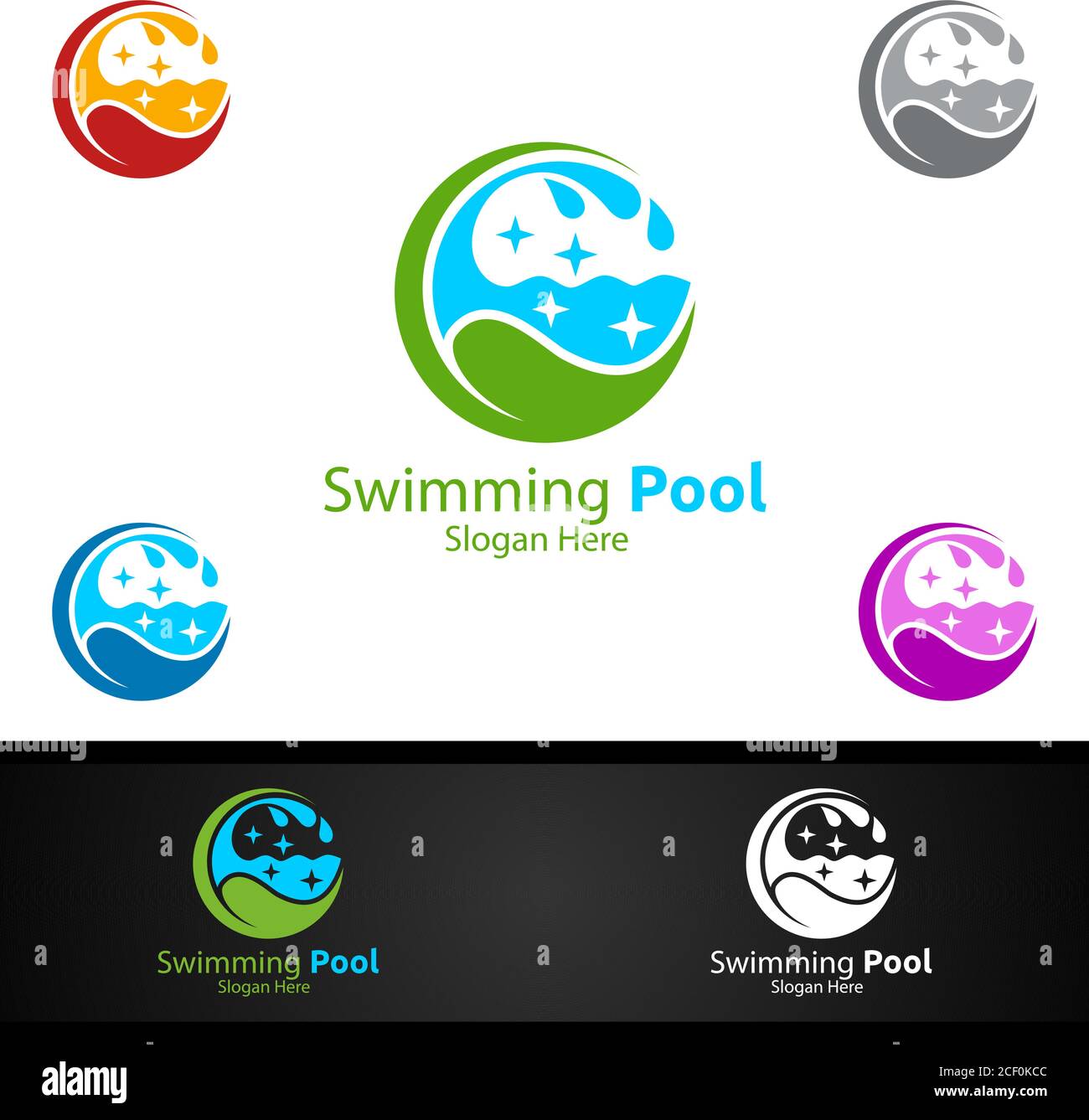 Swimming Pool Service Logo with Cleaning Pool and Maintenance Concept ...