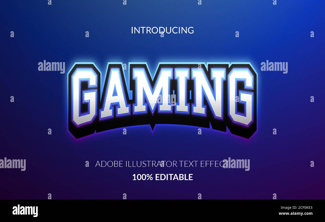 Elegant Gaming Text Effect For E Sport Logo With Glowing Blue Outline
