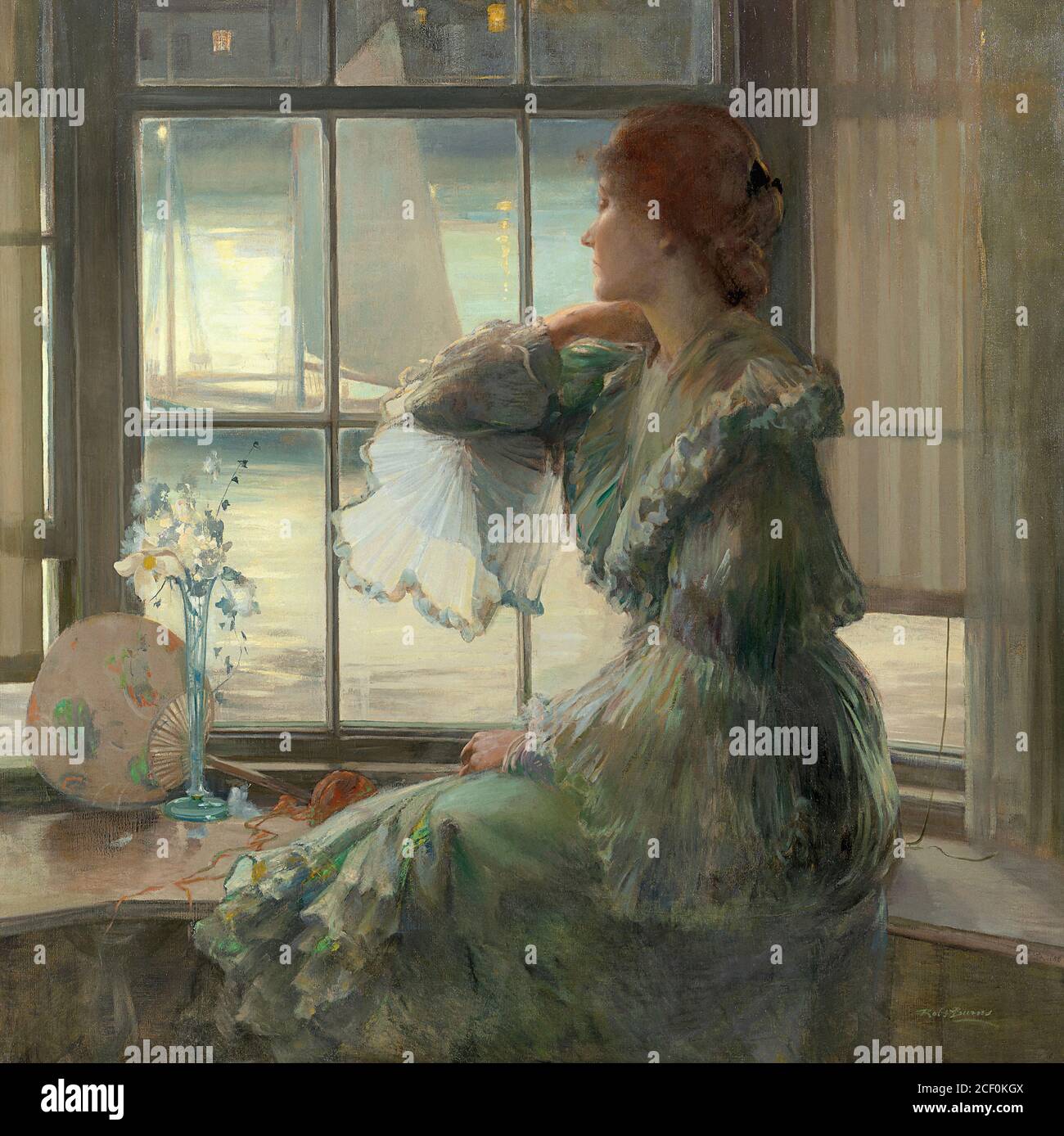 Burns Robert - the Window Seat - British School - 19th Century Stock ...