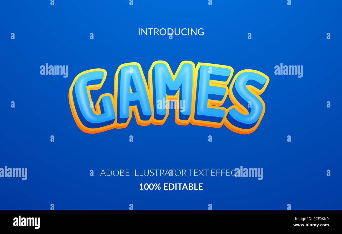 cool games for kid and fun text effect. 100% editable adobe illustrator ...
