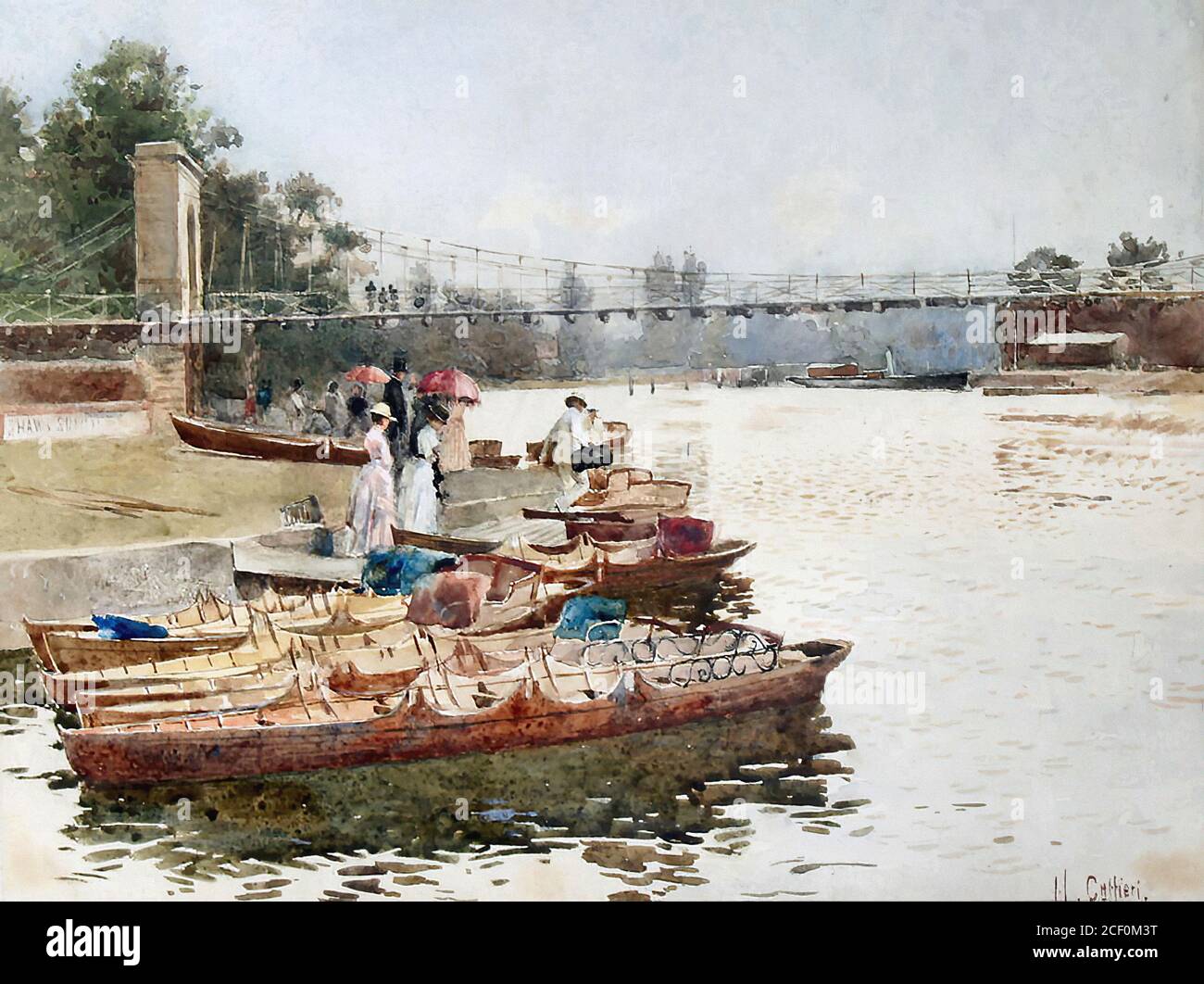Caffieri Hector - Rowing Boats on the Thames at Marlow - British School ...
