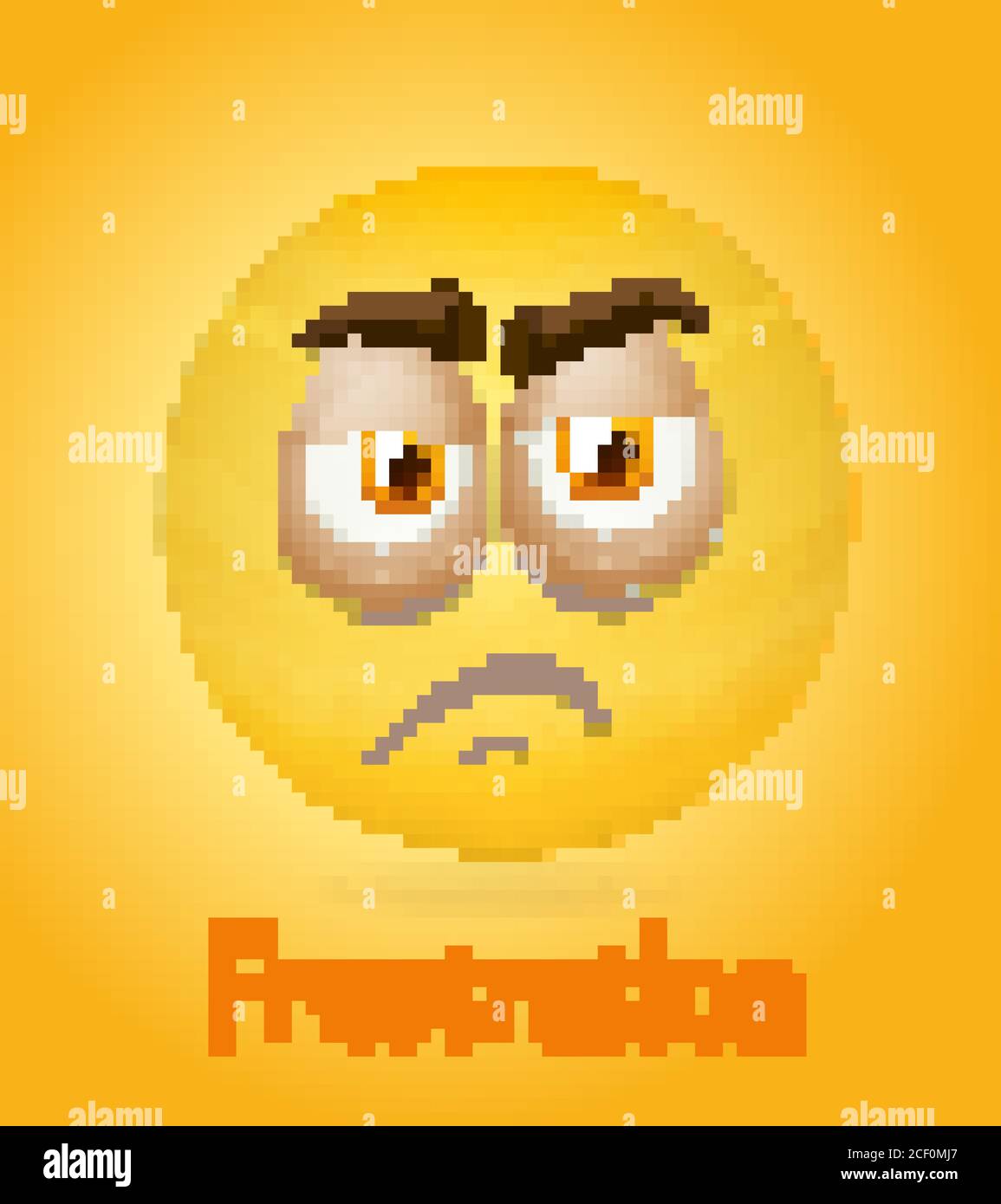Frustration emotional yellow face with tired text on yellow background ...