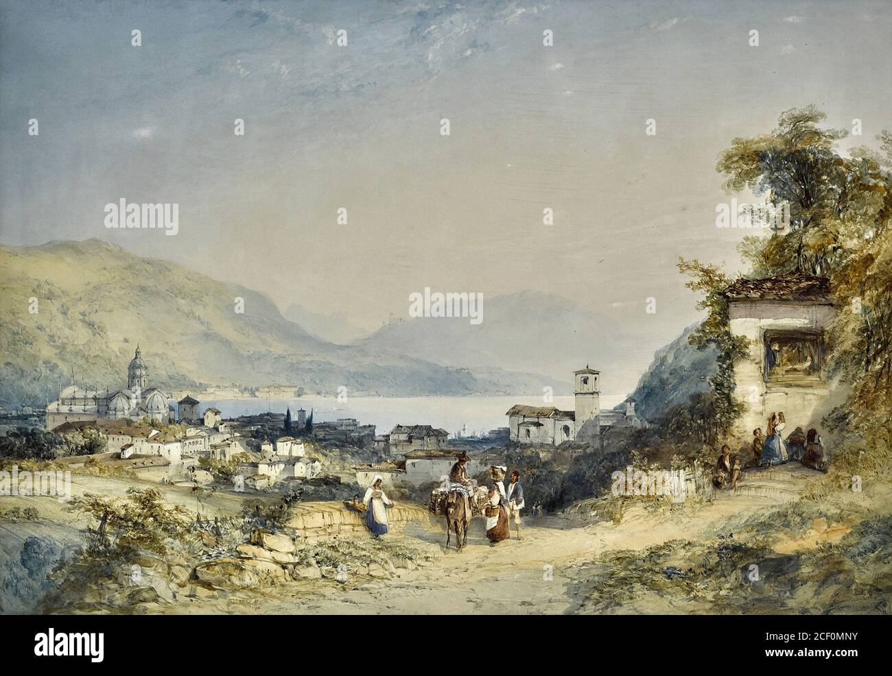 Callow William - Lake Como Italy - British School - 19th Century Stock ...