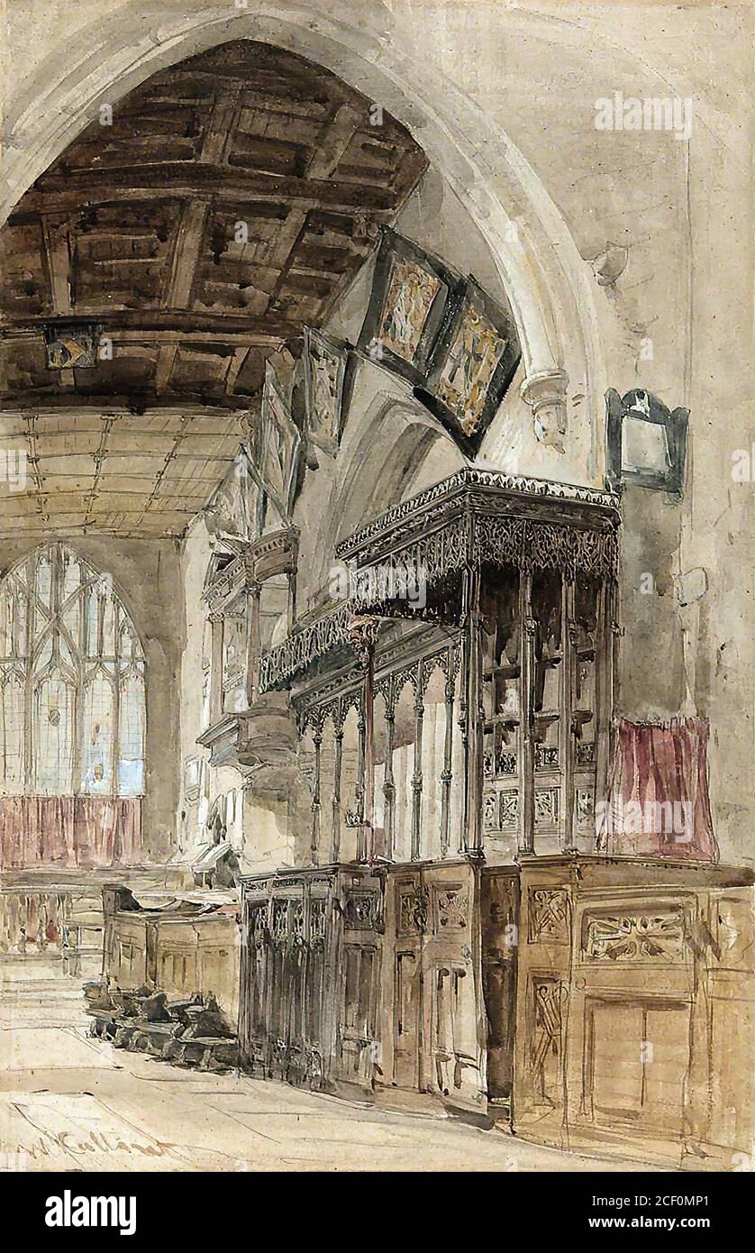 Callow William - Interior of St Mary's Church Richmond Yorkshire ...