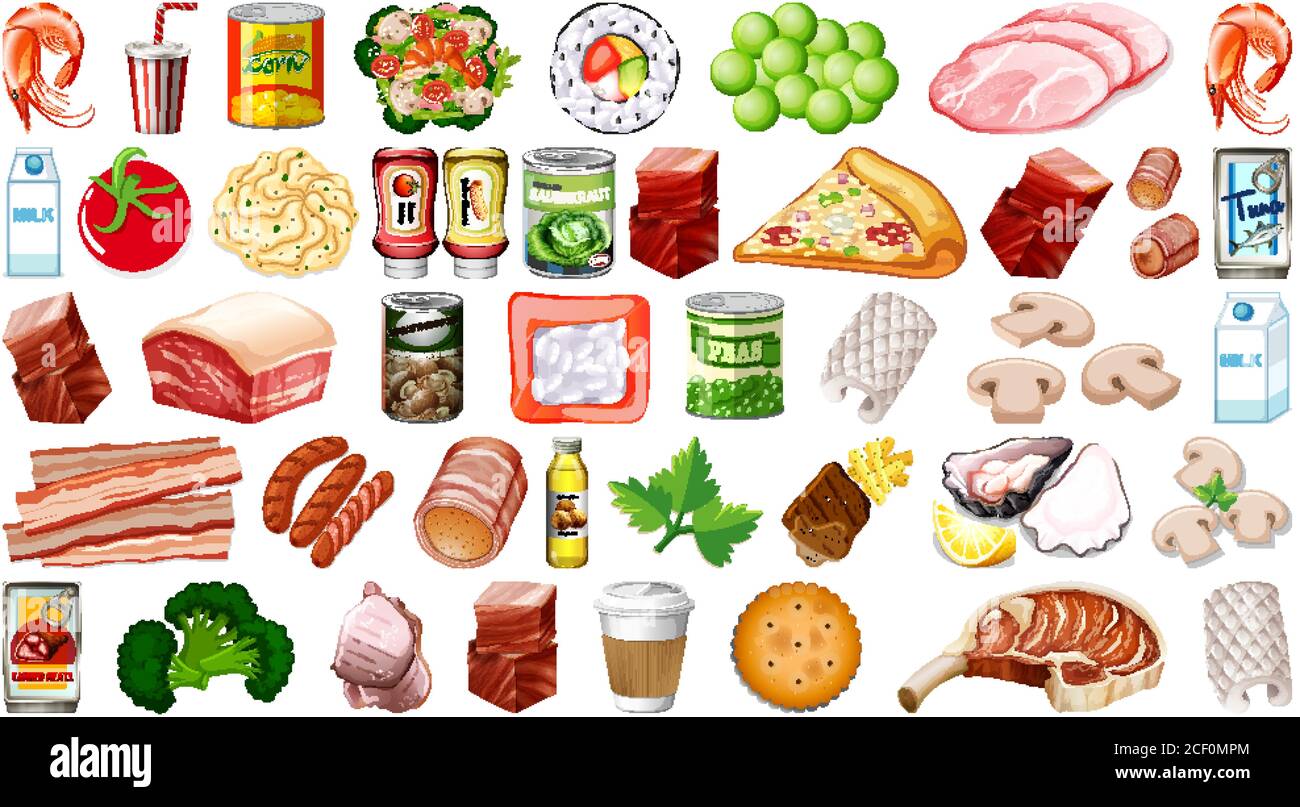 Set of food isolated illustration Stock Vector Image & Art - Alamy