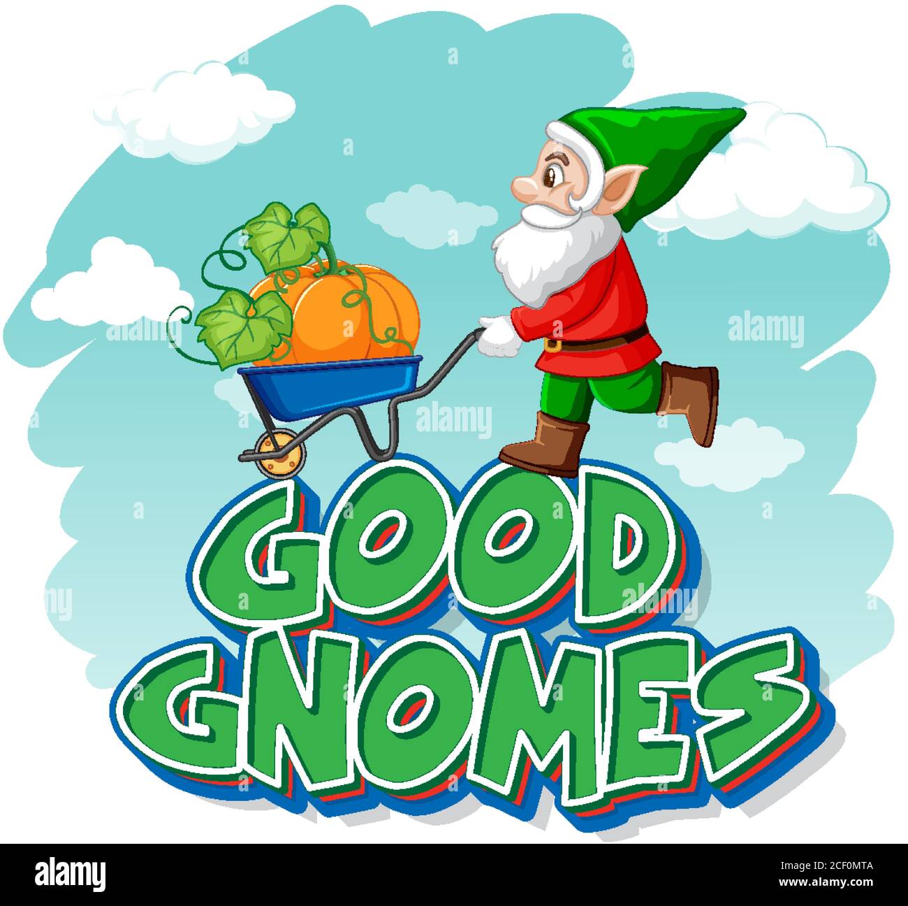Good gnome logo with mermaids on undersea background illustration Stock ...