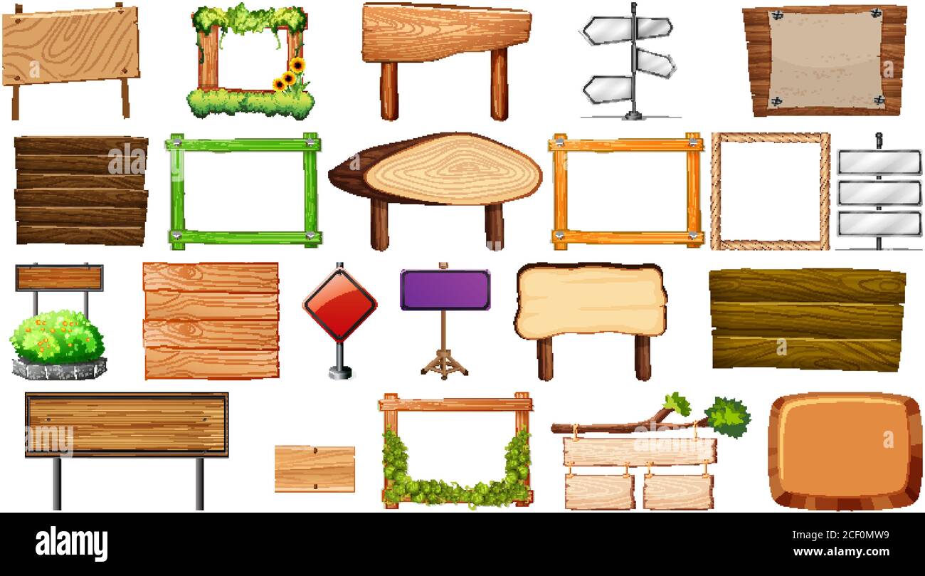 Set of various type of sign banner illustration Stock Vector Image ...