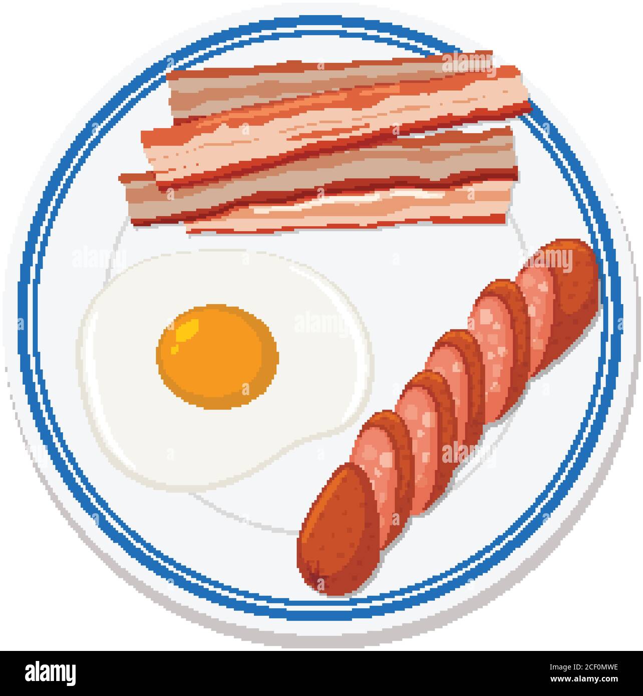 Aerial view of food on plate illustration Stock Vector Image & Art - Alamy