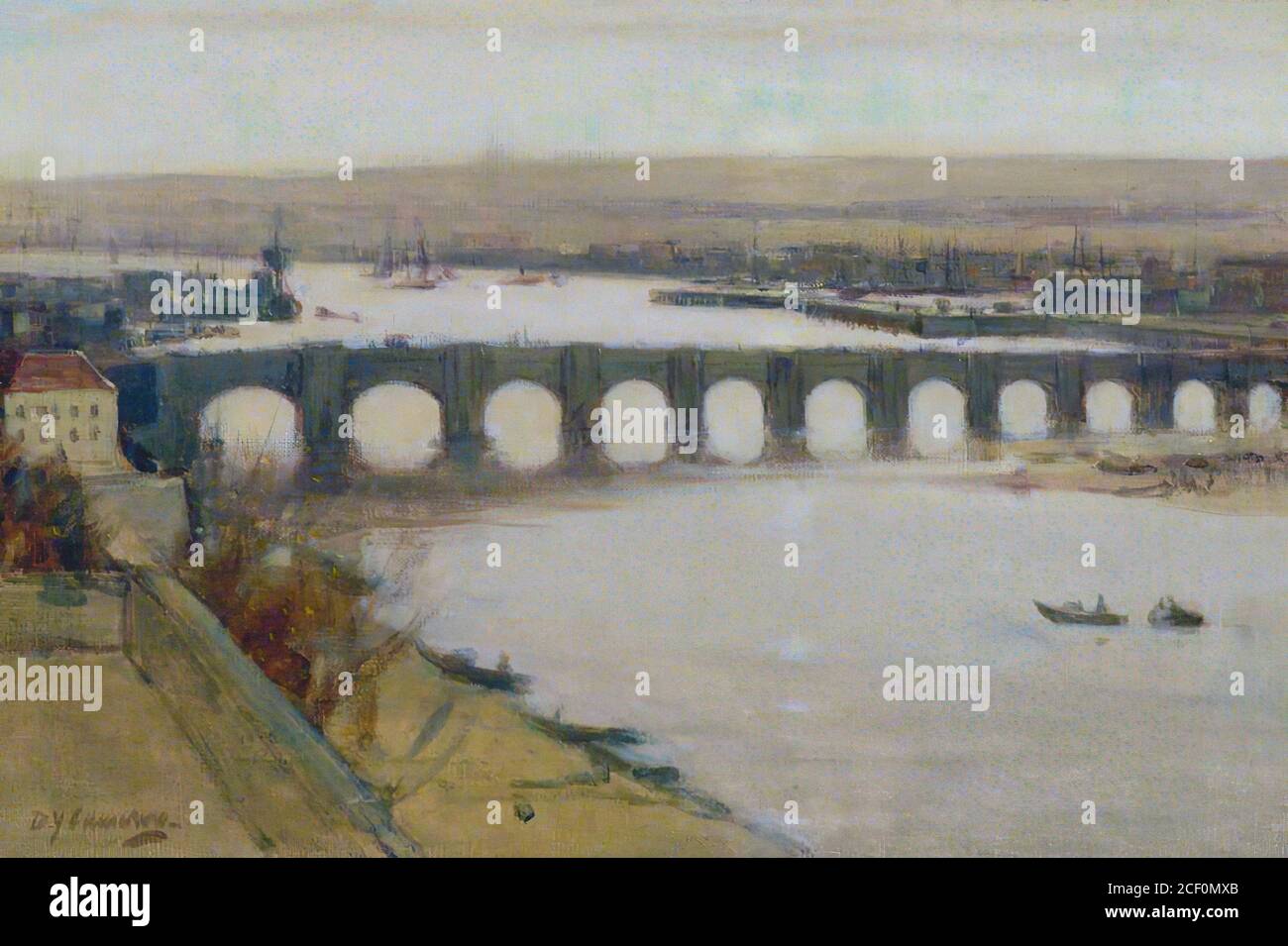 Cameron David Young - Berwick Bridge - British School - 19th Century ...