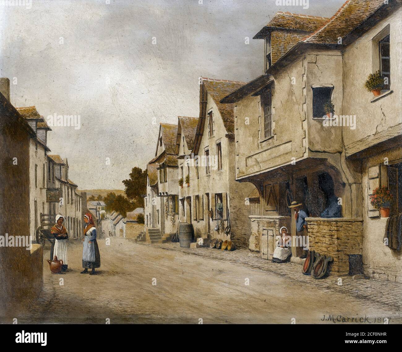 Carrick John Mulcaster - Village in Brittany 1 - British School - 19th ...