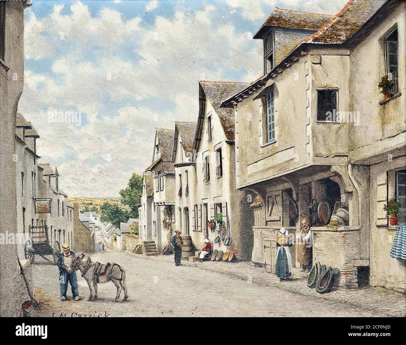 Carrick John Mulcaster - Village in Brittany 3 - British School - 19th ...