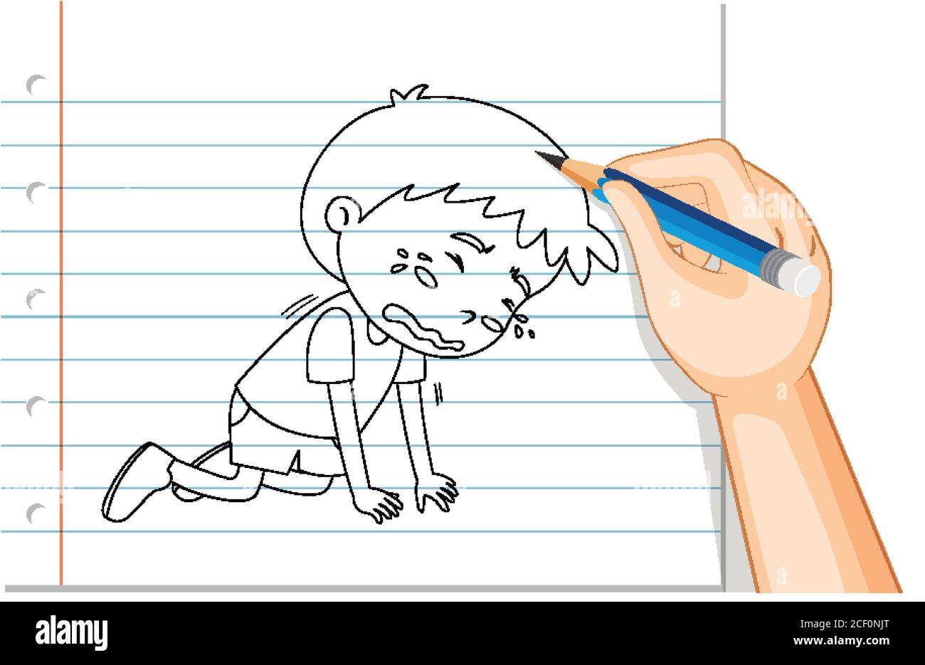 Cute boy writing letter Stock Vector Images - Alamy