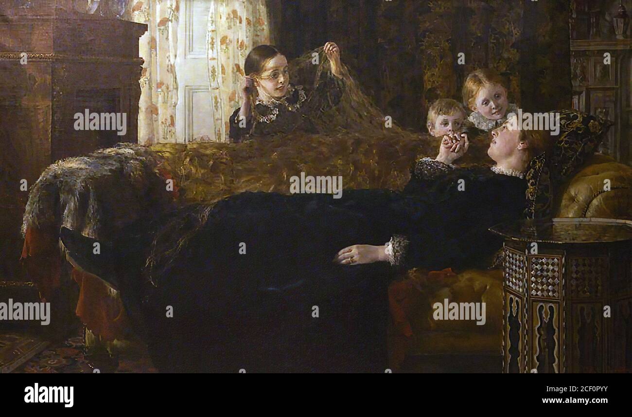 Collier John - Portrait of Mrs Mortimer Collier and Family - British ...