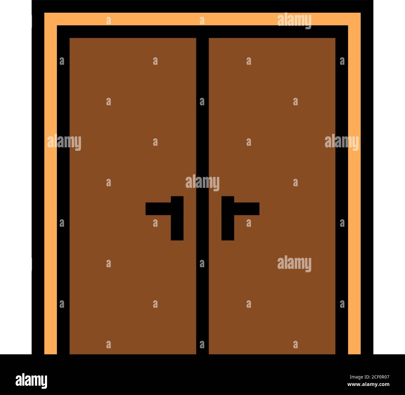 double wooden door color icon vector illustration Stock Vector Image ...