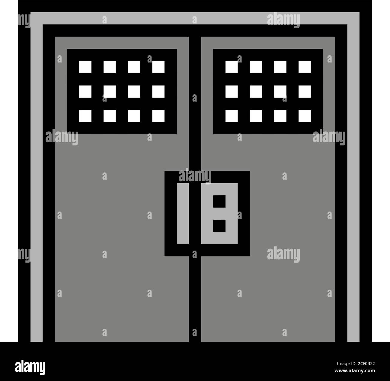 double metallic prison door color icon vector illustration Stock Vector ...
