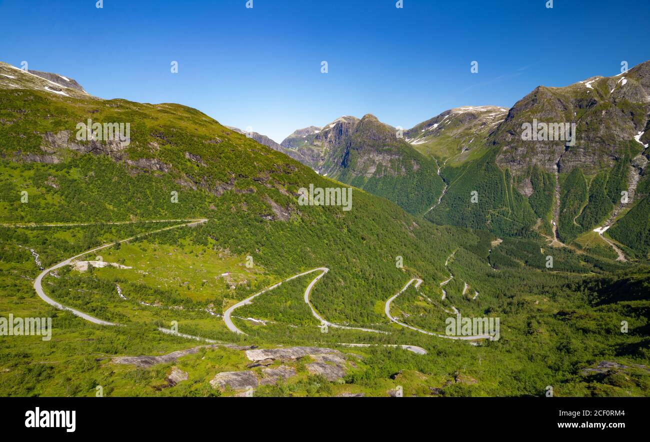 Gaulafjelet road panorama from the Utsikten viewpoint. A breath aking ...
