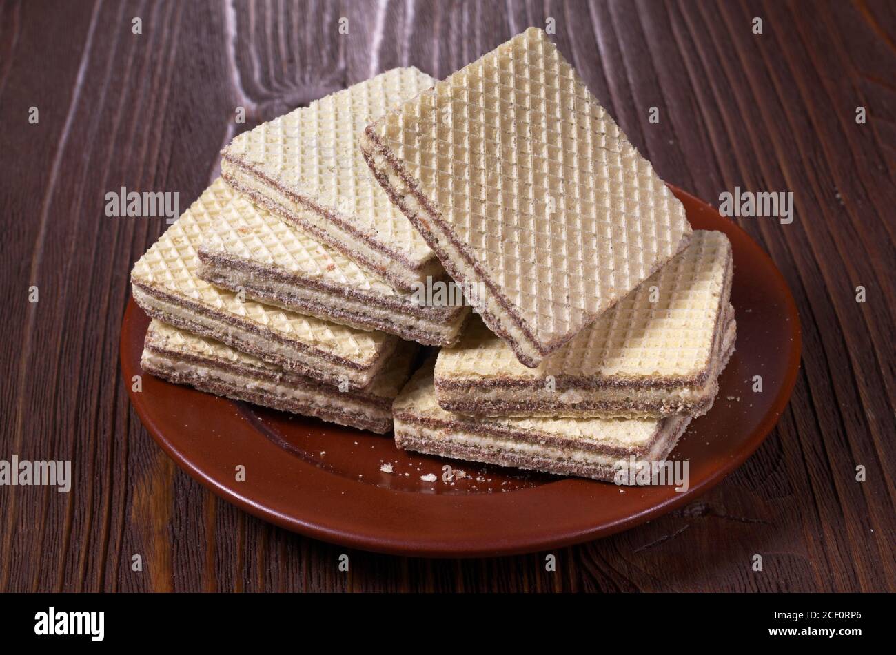 Chocolate wafers in plate hi-res stock photography and images - Alamy