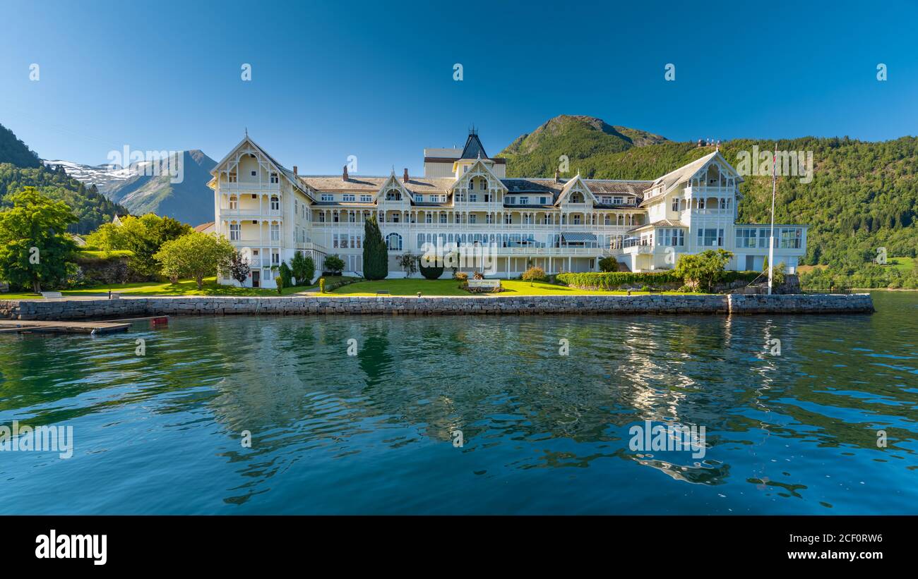 Balestrand (locally called Holmen) Sogndal, Vestland, Norway. On the ...