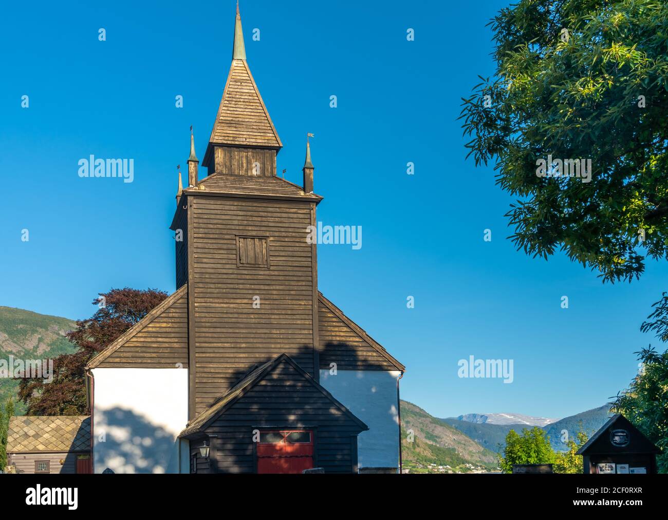 Leikanger Church, Leikanger village, on the northern coast of the ...