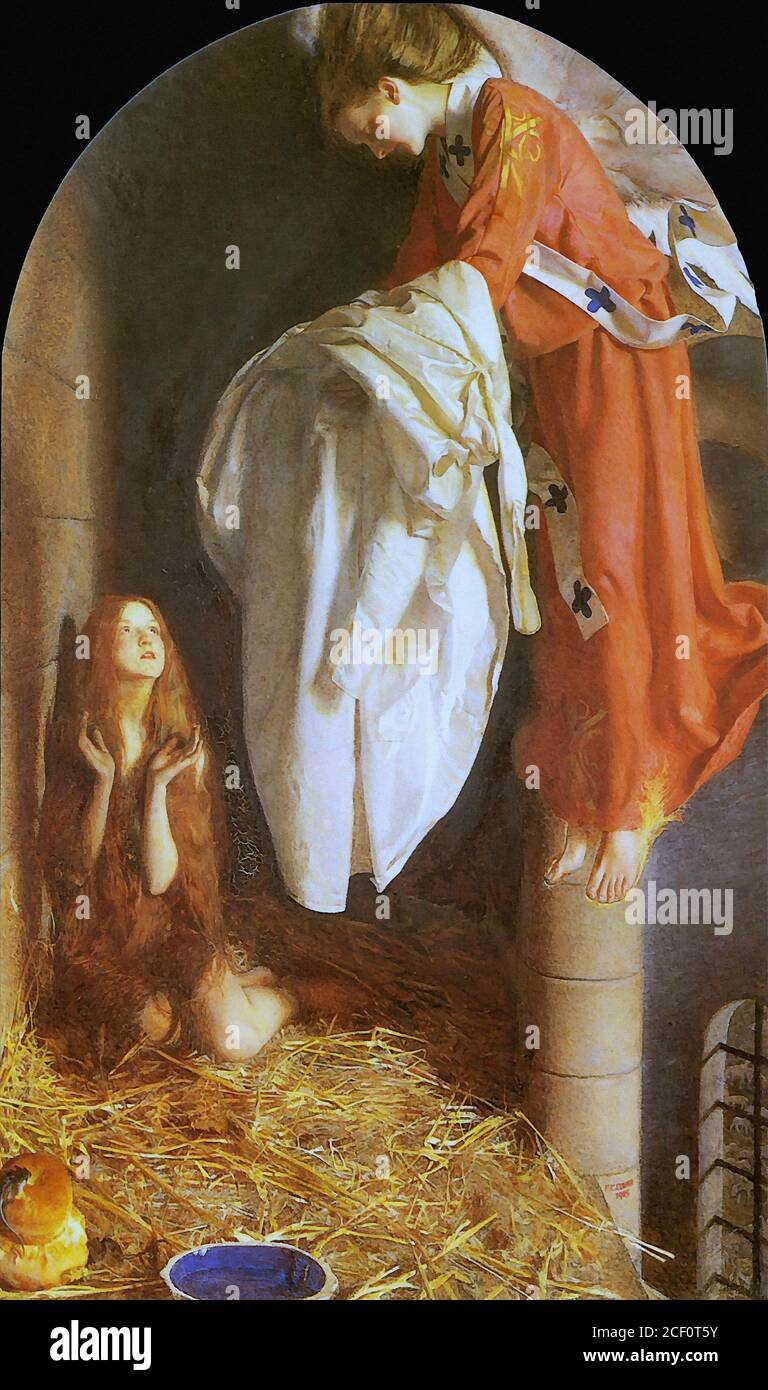 Cowper Frank Cadogan - St Agnes in Prison Receiving from Heaven the ...